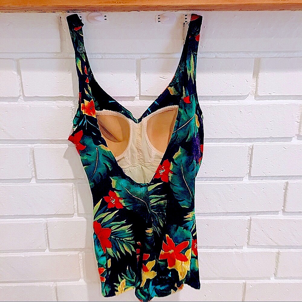 Vintage Roxanne Tropical Print Bathing Suit S - Gem